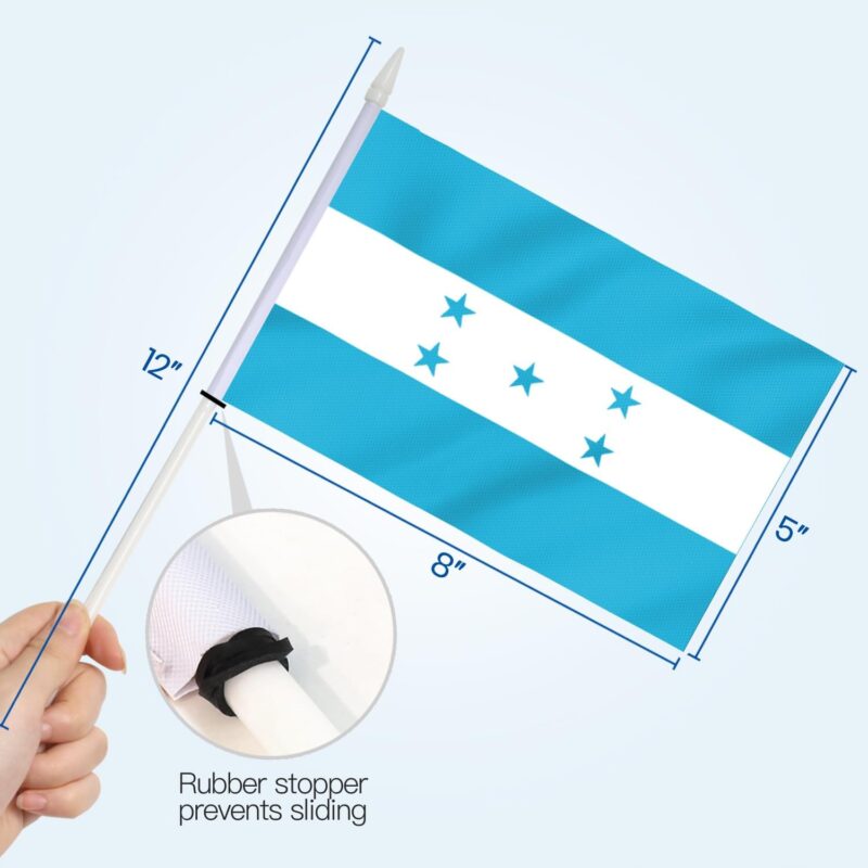 Honduras Stick Flags 5x8 inch (Pack of 12) - Anley Flags