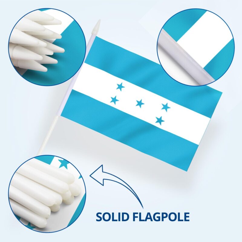 Honduras Stick Flags 5x8 inch (Pack of 12) - Anley Flags