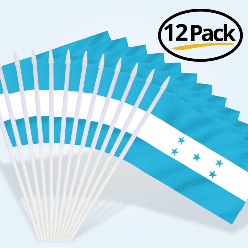 Honduras Stick Flags 5x8 inch (Pack of 12) - Anley Flags