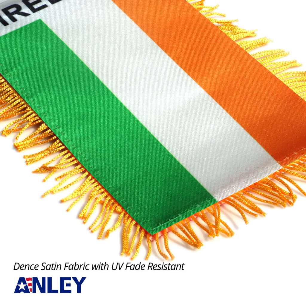 Ireland Fringy Window Hanging Flag 4 X 6 Inch