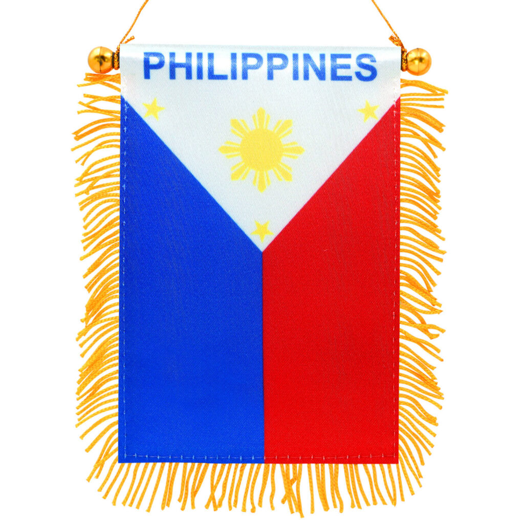 Philippines Fringy Window Hanging Flag 4 X 6 Inch