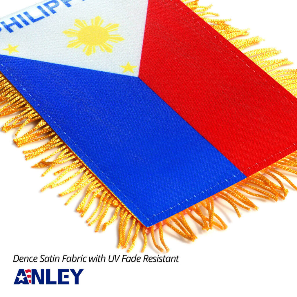 Philippines Fringy Window Hanging Flag 4 X 6 Inch