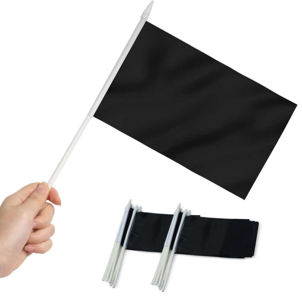 Solid Black Stick Flags 5x8 inch (Pack of 12) - Anley Flags