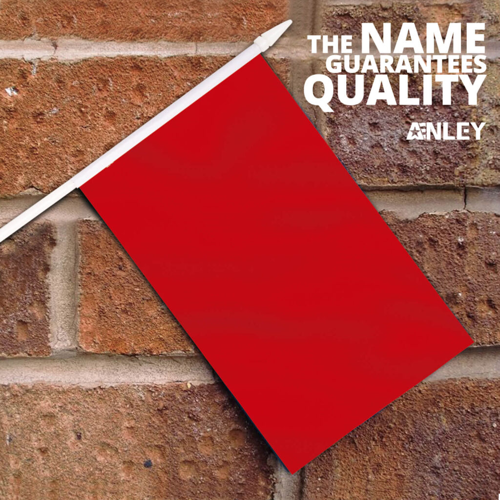 Solid Red Stick Flags 5x8 inch (Pack of 12) - Anley Flags