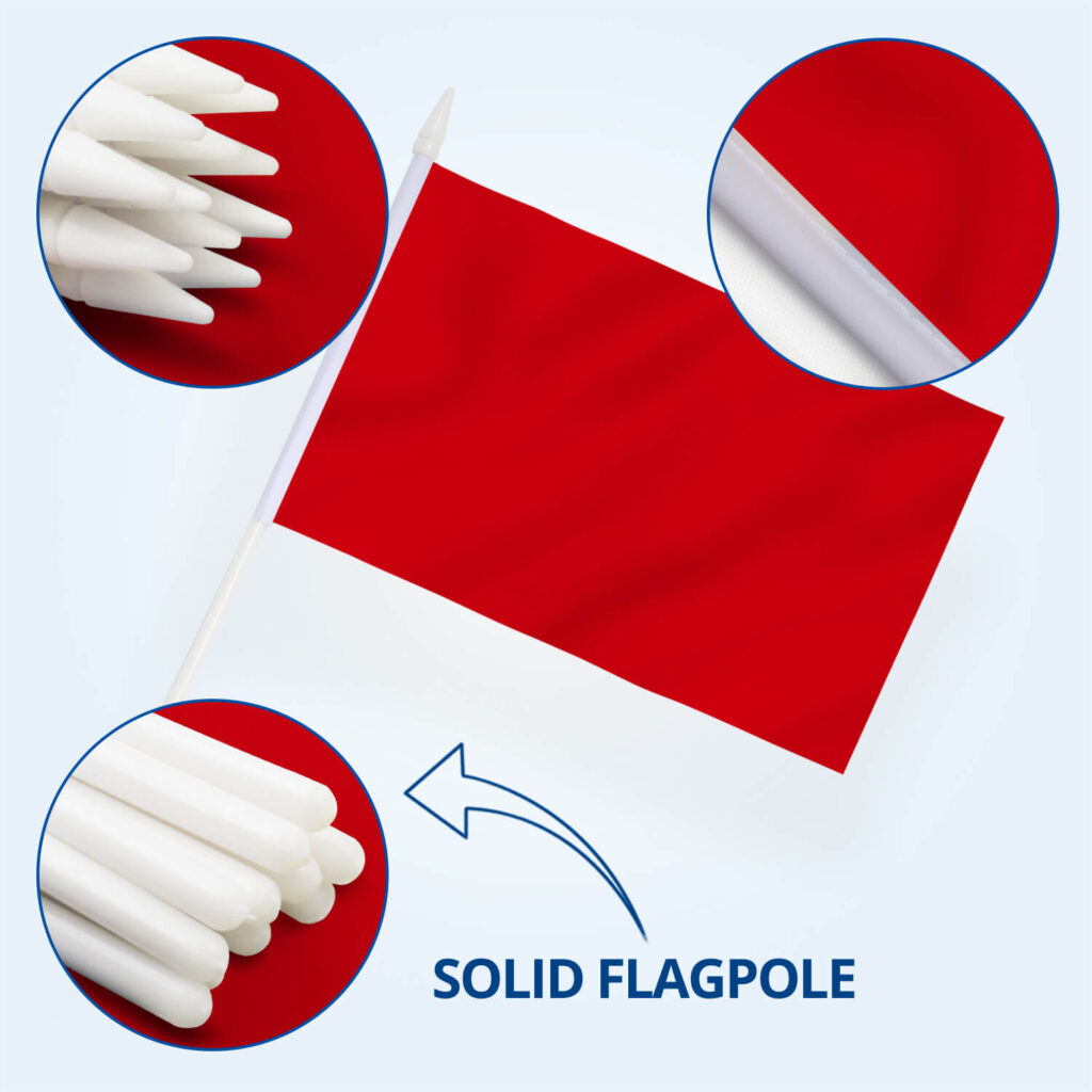 Solid Red Stick Flags 5x8 inch (Pack of 12) - Anley Flags