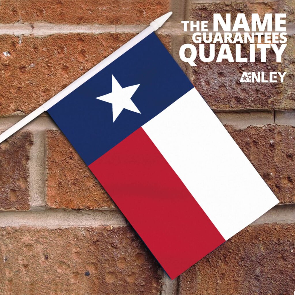 Texas State Stick Flags 5x8 inch (Pack of 12) - Anley Flags