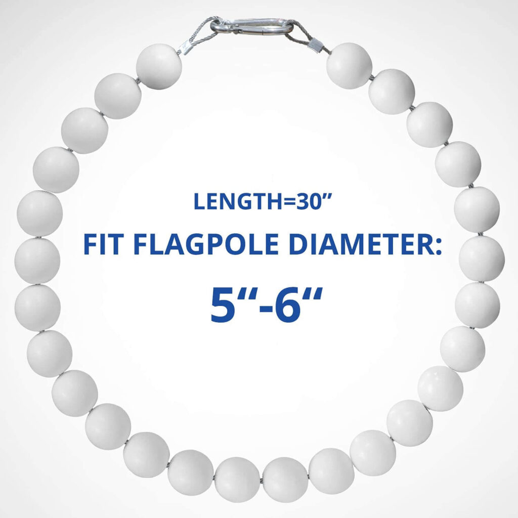 Beaded Flag Retainer Ring for 5''- 6'' Halyard Pole