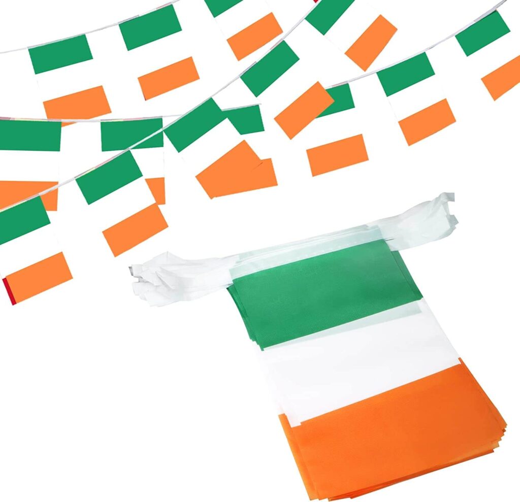 Ireland String Flags Pennant Banners 33 Feet 38 Flags (5.5x8 Inch)