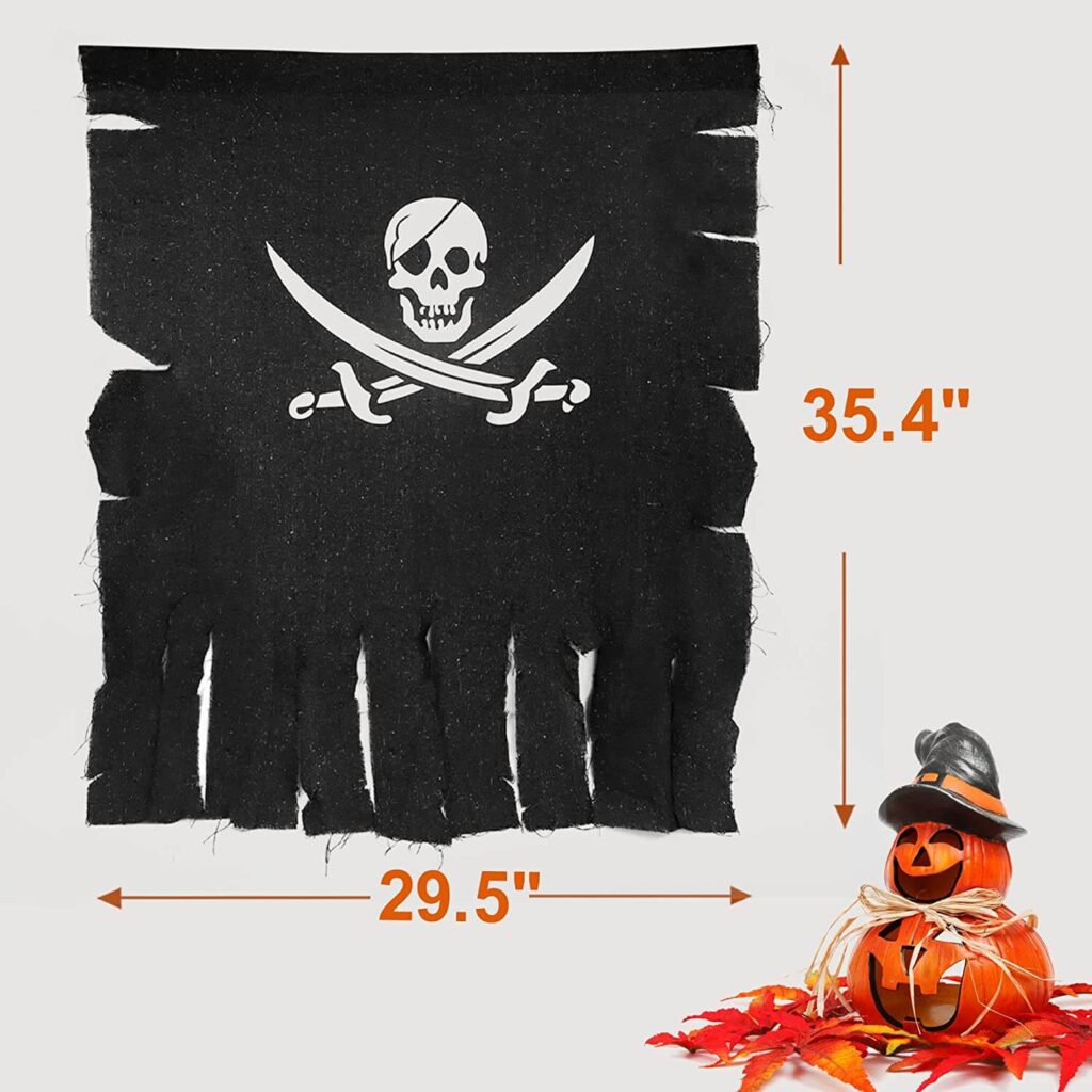 Weathered Linen Vintage Pirate Flag 3x2.5 Foot