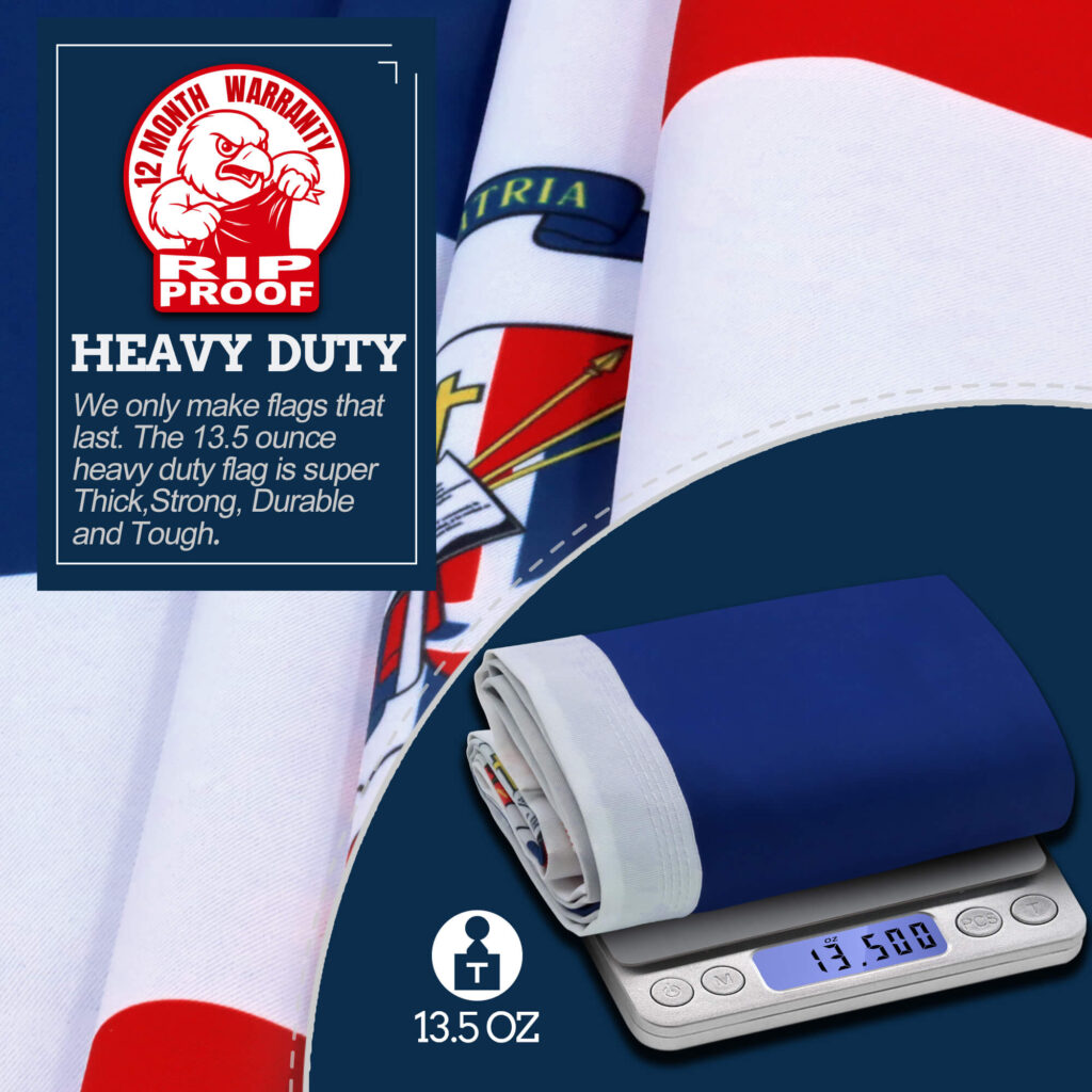 Rip-Proof Technology Double Sided 3-Ply Dominican Republic 3×5 Foot