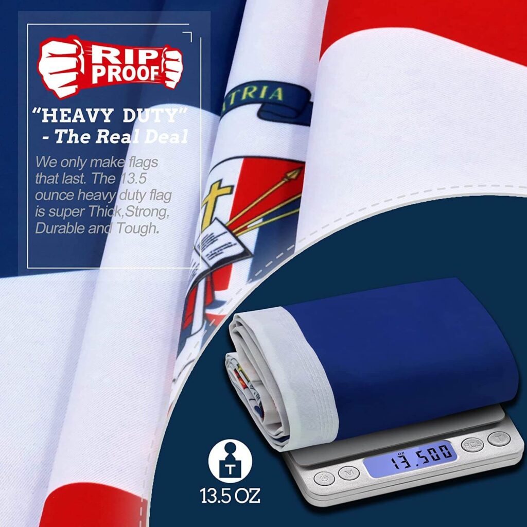 Rip-Proof Technology Double Sided 3-Ply Dominican Republic 3×5 Foot