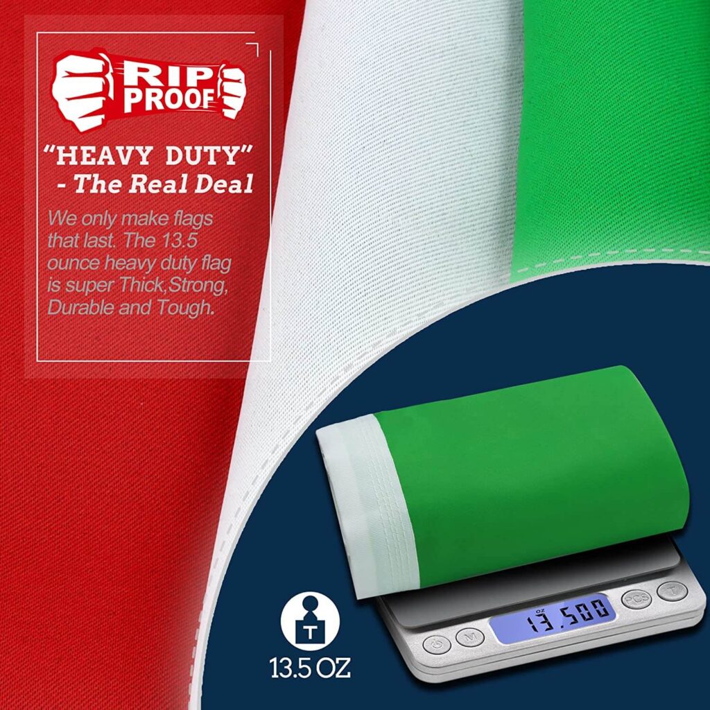 Rip-Proof Technology Double Sided 3-Ply Italy Flag 3×5 Foot