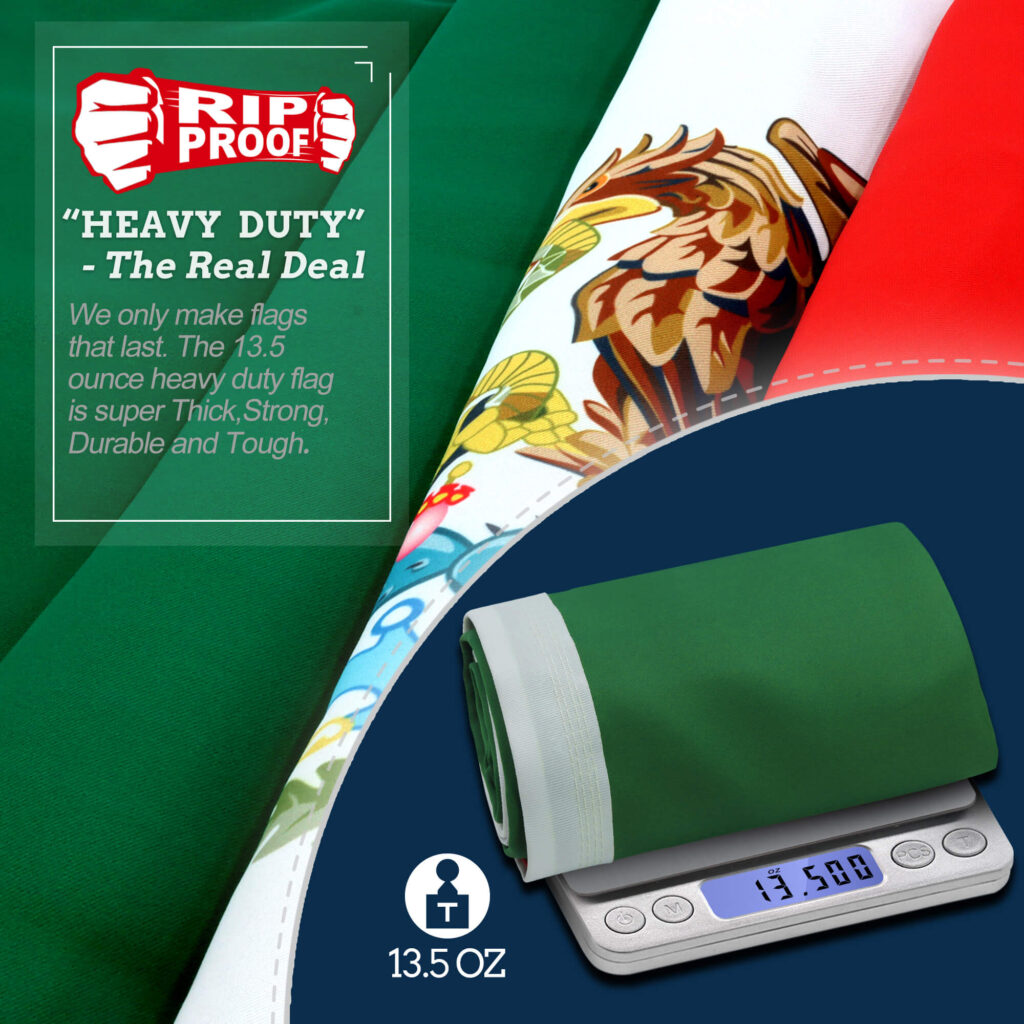 Rip-Proof Technology Double Sided 3-Ply Mexico Flag 3×5 Foot