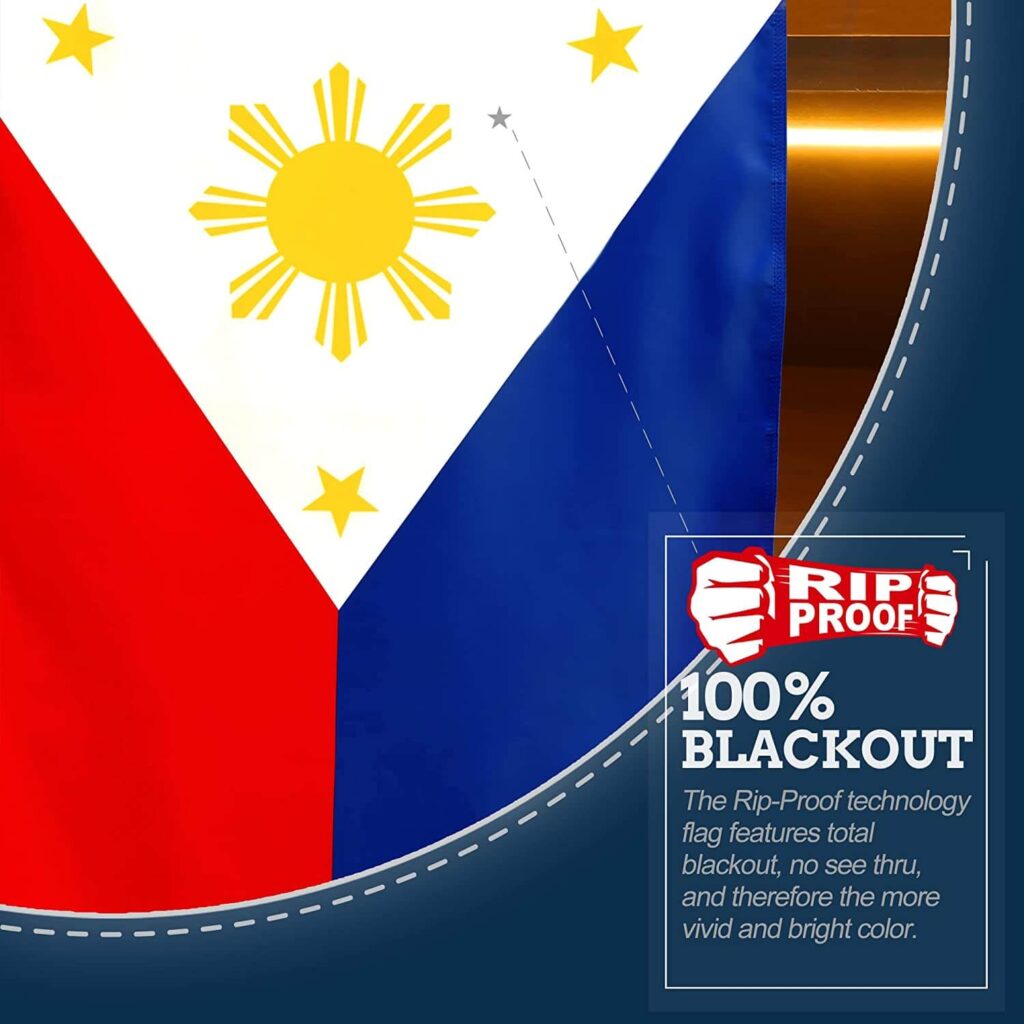 Rip-Proof Technology Double Sided 3-Ply Philippines Flag 3×5 Foot