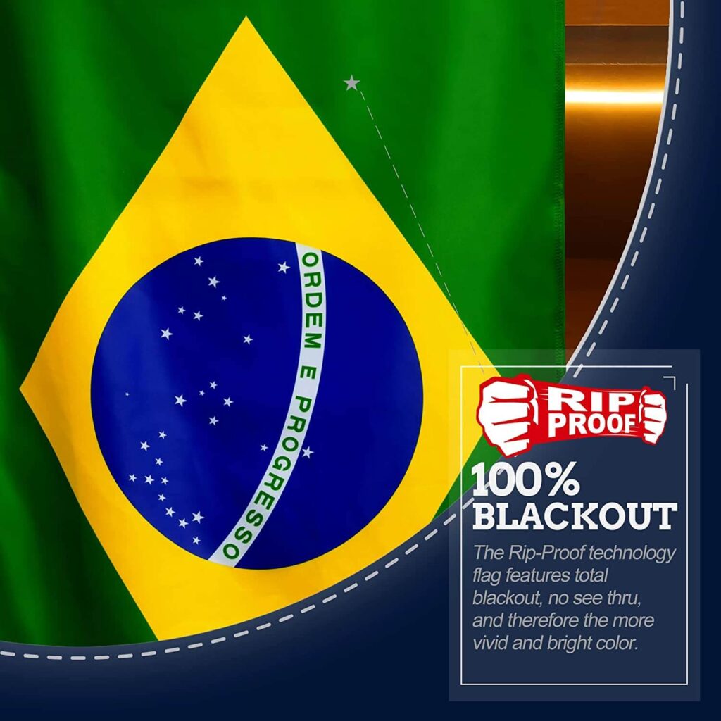 Rip-Proof Technology Double Sided 3-Ply Brazil Flag 3×5 Foot