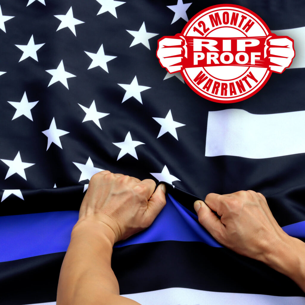 Rip-Proof Technology Double Sided 3-Ply Thin Blue Line USA Flag 3×5 Foot