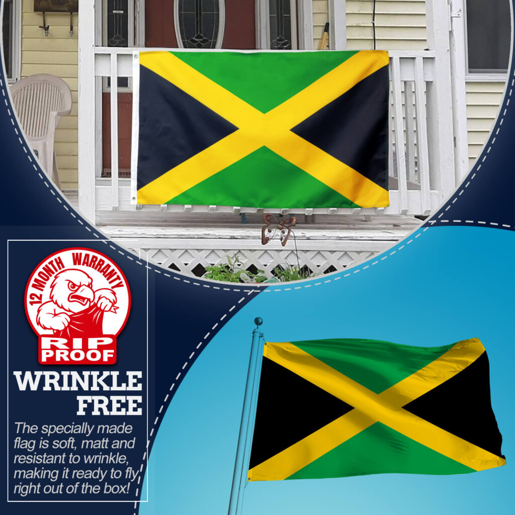 Rip-Proof Technology Double Sided 3-Ply Jamaica Flag 3×5 Foot