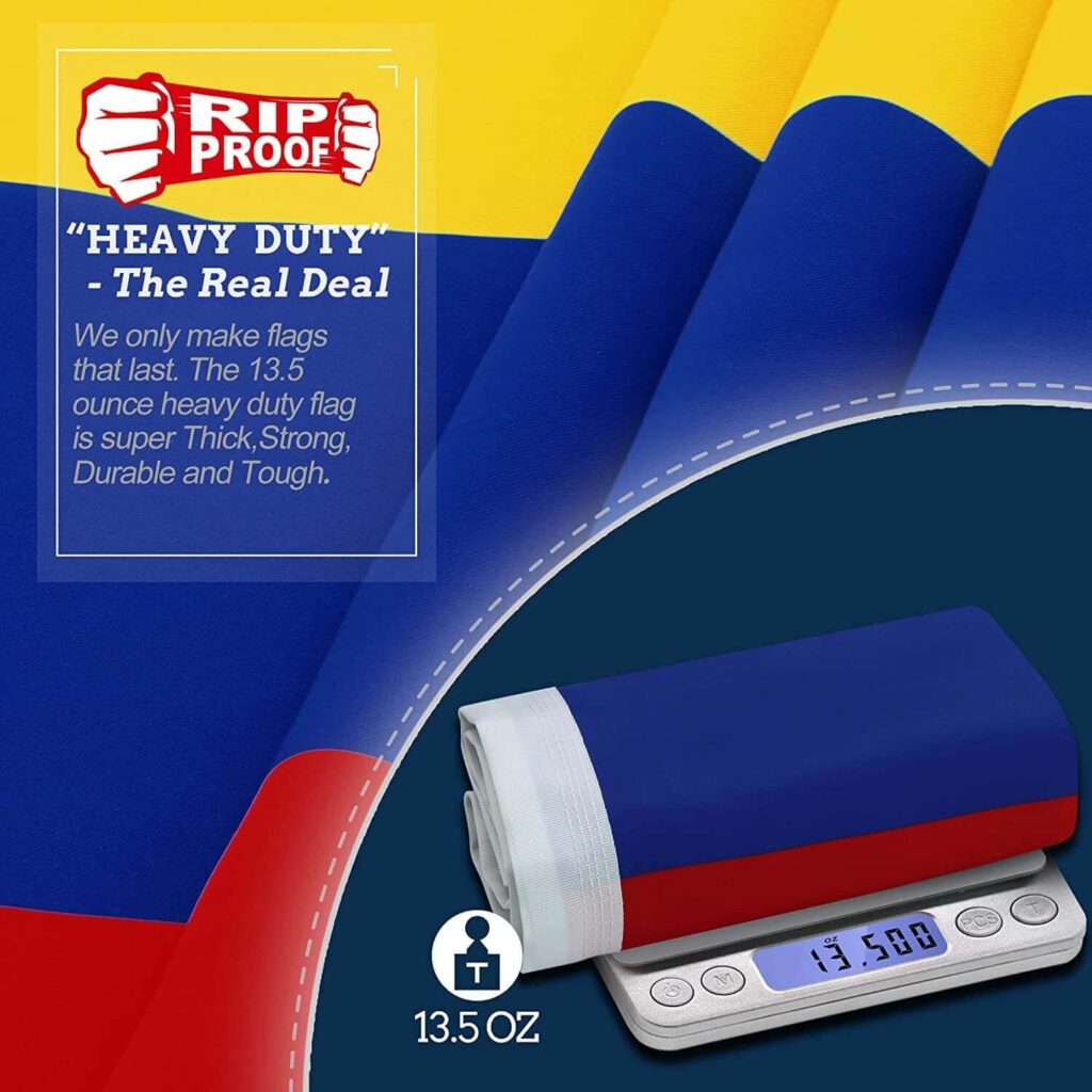 Rip-Proof Technology Double Sided 3-Ply Colombia Flag 3×5 Foot