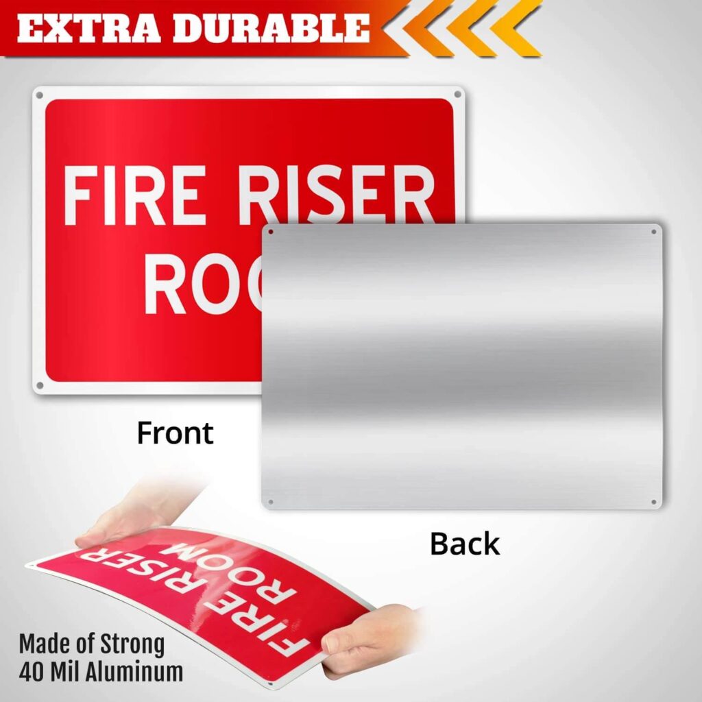 Fire Riser Room Sign Aluminum 7 X 10 IN