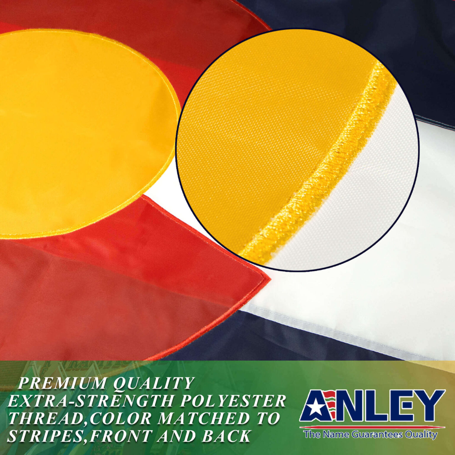 EverStrong Embroidered Colorado State Flag 3x5 Foot - Anley Flags