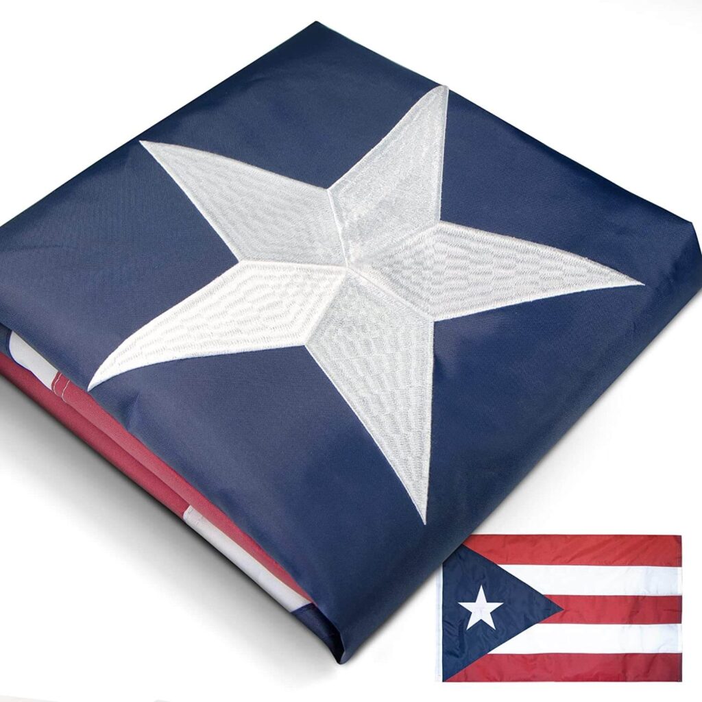 EverStrong Embroidered Puerto Rico Flag 3x5 Foot - Anley Flags