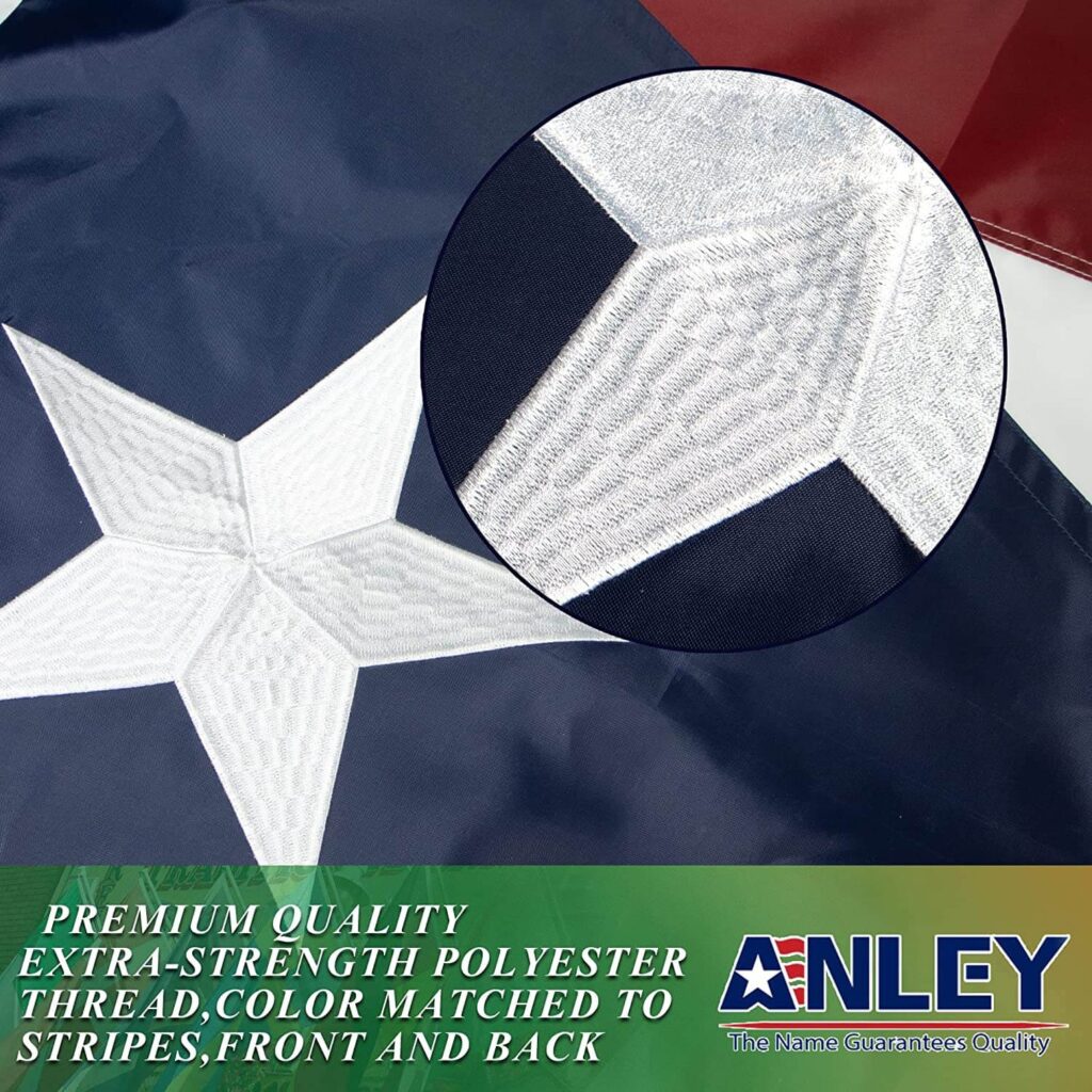 EverStrong Embroidered Puerto Rico Flag 3x5 Foot - Anley Flags