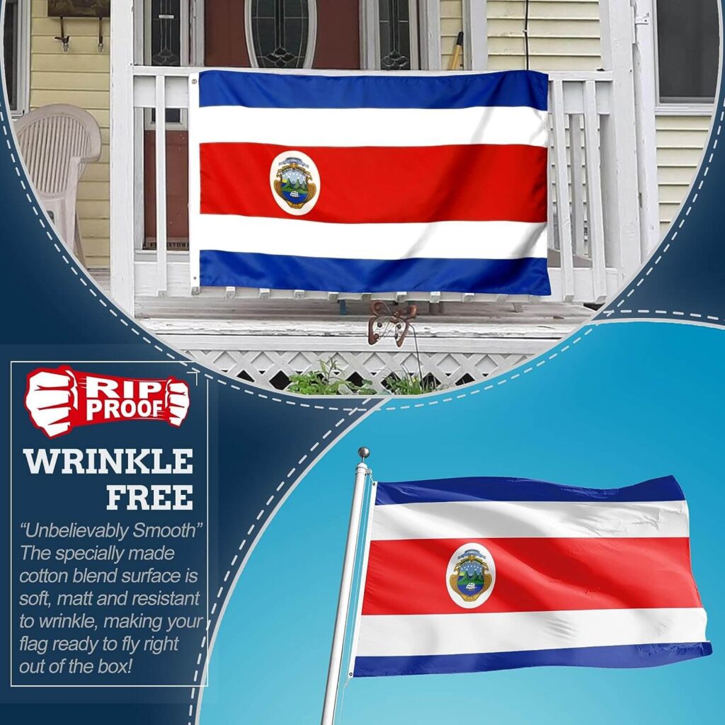 Rip-Proof Technology Double Sided 3-Ply Costa Rica Flag 3×5 Foot