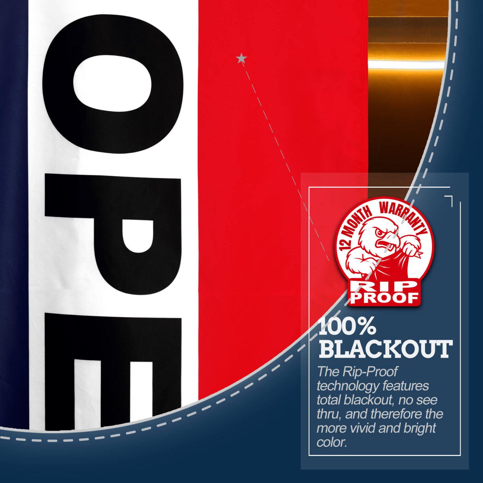 Rip-Proof Technology Double Sided 3-Ply Open Flag 3×5 Foot