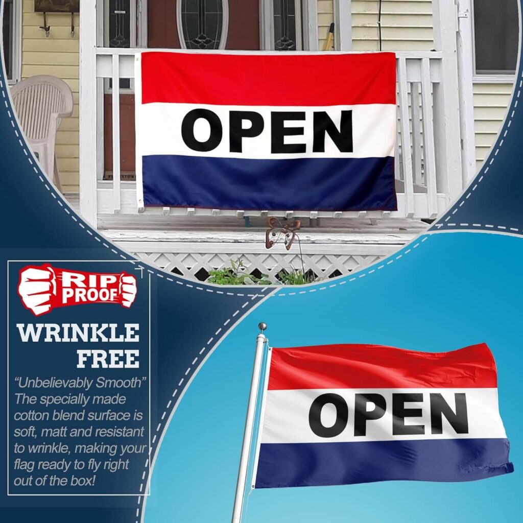 Rip-Proof Technology Double Sided 3-Ply Open Flag 3×5 Foot