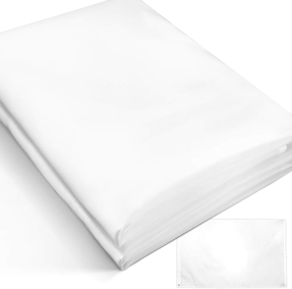 EverStrong Embroidered Solid White Flag 3x5 Foot