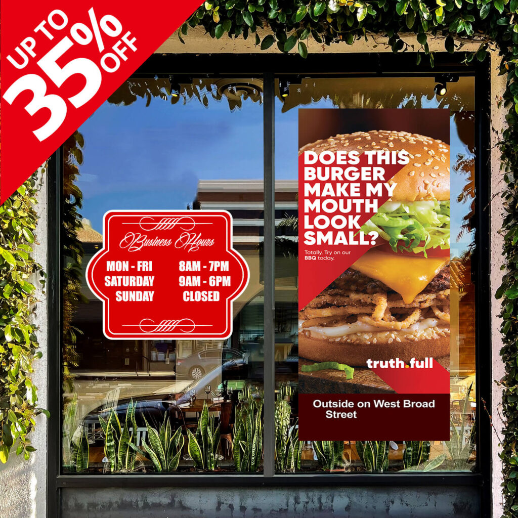 Custom Window Decals - Free Designer Service | Anley Flags