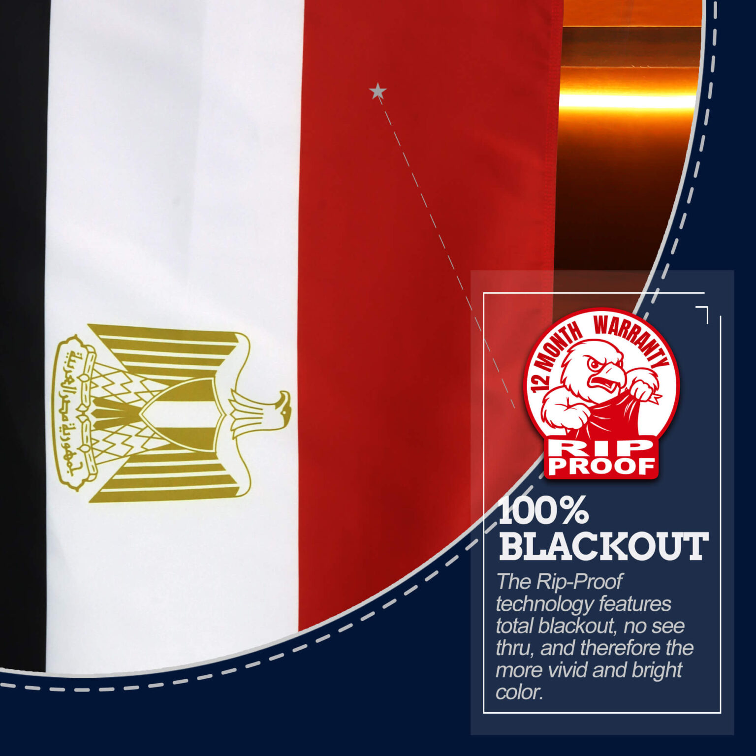 Rip-Proof Technology Double Sided 3-Ply Egypt Flag 3×5 Foot