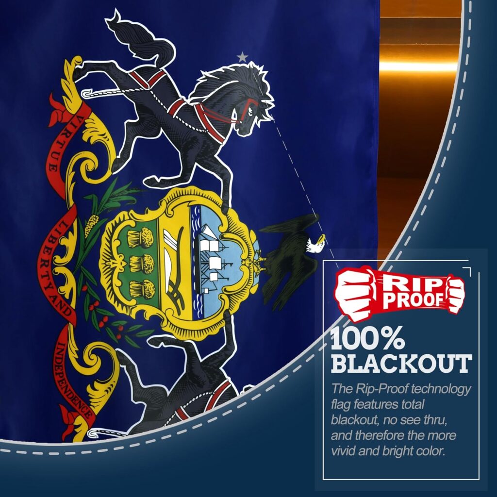 Rip-Proof Technology Double Sided 3-Ply Pennsylvania State Flag 3×5 Foot