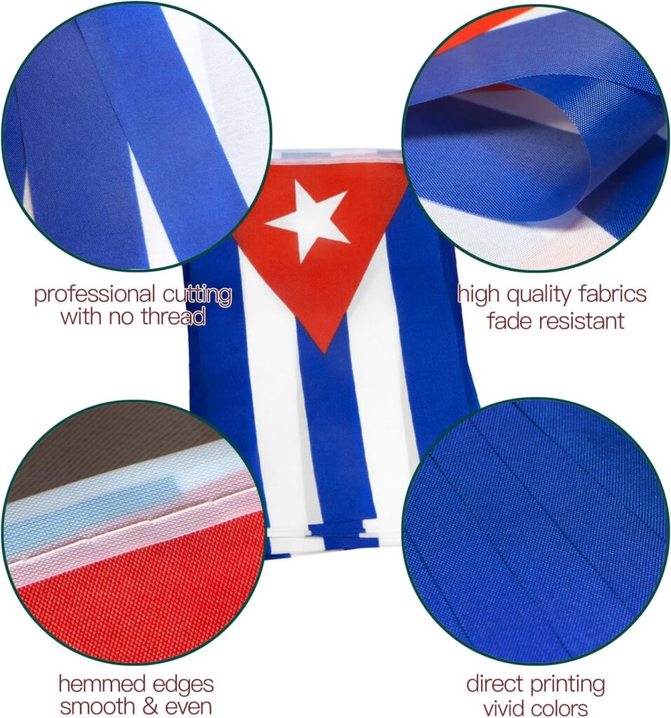 Cuba String Flags Pennant Banners 33 Feet 38 Flags (5.5x8 Inch)