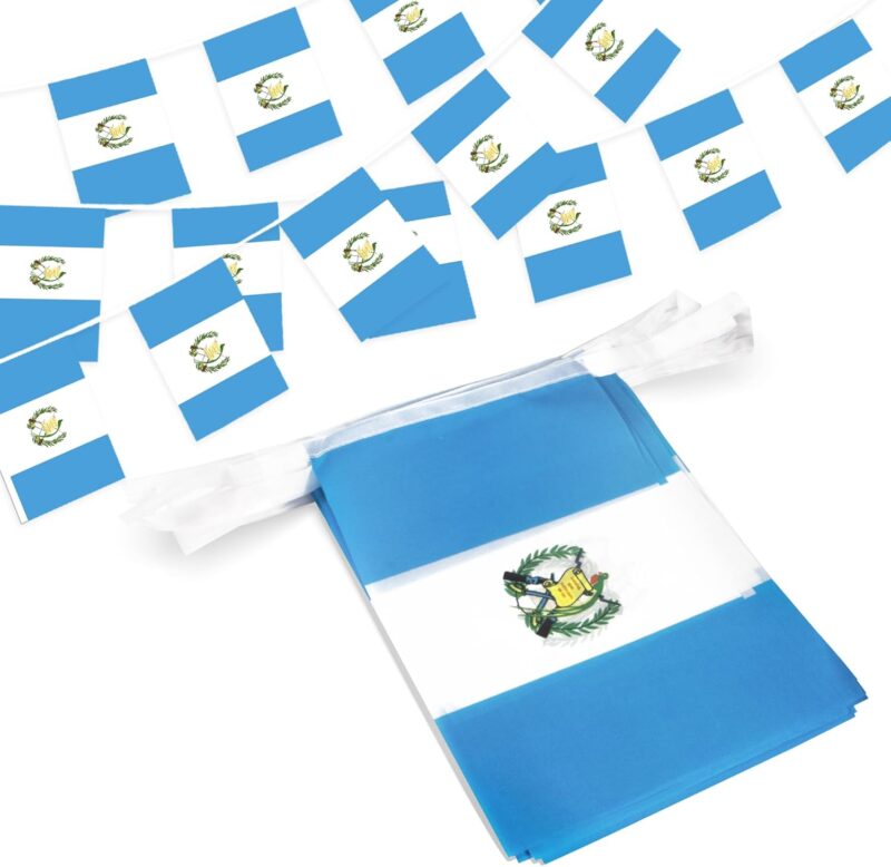 Guatemala String Flags Pennant Banners 33 Feet 38 Flags (5.5x8 Inch)
