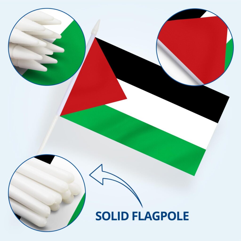 Palestine Stick Flags 5x8 inch (Pack of 12) - Anley Flags