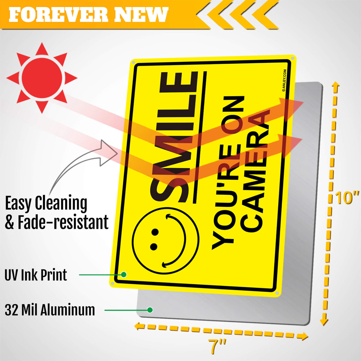 Smile You're on Camera Sign - Anley Flags