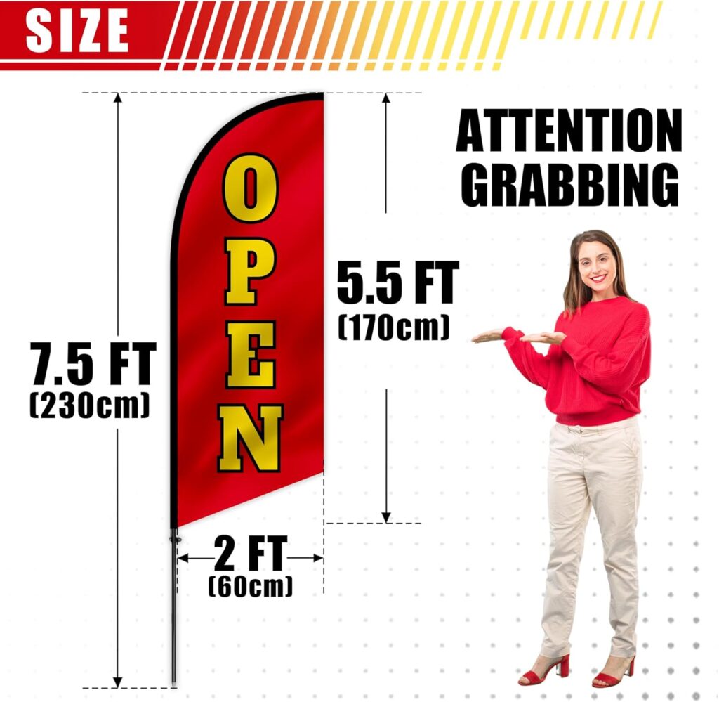 7.5 FT Open Feather Flag Banner Kit - Anley Flags