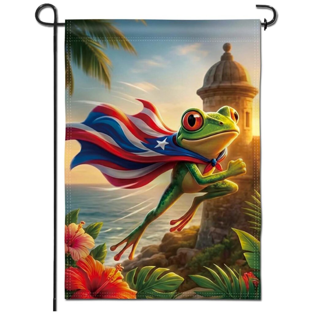 Coqui Frog Puerto Rico Garden Flag - 18 x 12.5 Inch - Anley Flags